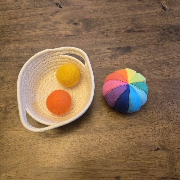 LOVEVERY | Toys | Lovevery Felt Ball Basket And Rainbow Ball Set | Poshmark